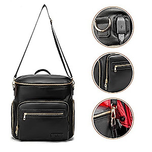 Ezgnuk Leather Diaper Bag Backpack, Travel Back Pack,Large Capacity Maternity Baby Nappy Organizer with USB Charging Port…