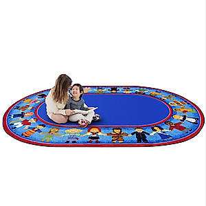 Joy Carpets Children of Many Cultures Rug, Multi, 7'8" x 10'9" Oval
