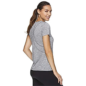 Reebok Womens Two Tone Basic T-Shirt, Black, Large