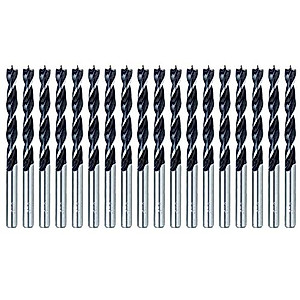 Wood Brad Point Drill Bit Set 3/16 in. 20Pcs Spur Point Stubby Woodworking Drill Bits