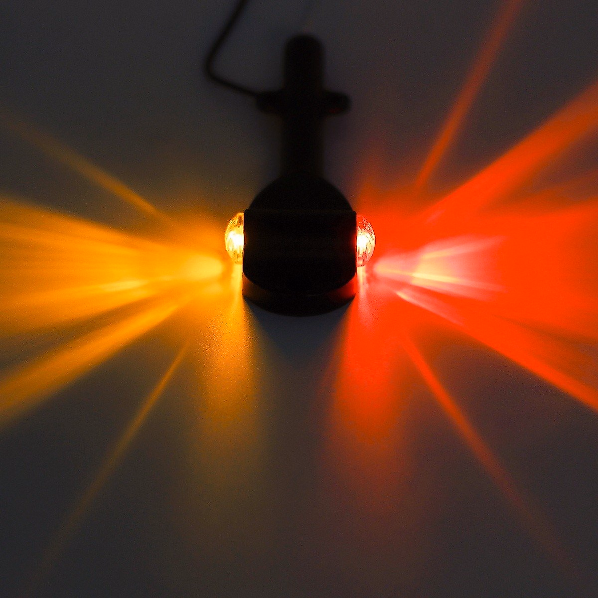 Partsam 2Pcs RED AMBER LED Trailer Fender Lights Bullet LED Clearance Marker Light Left Right Amber Front Red Rear