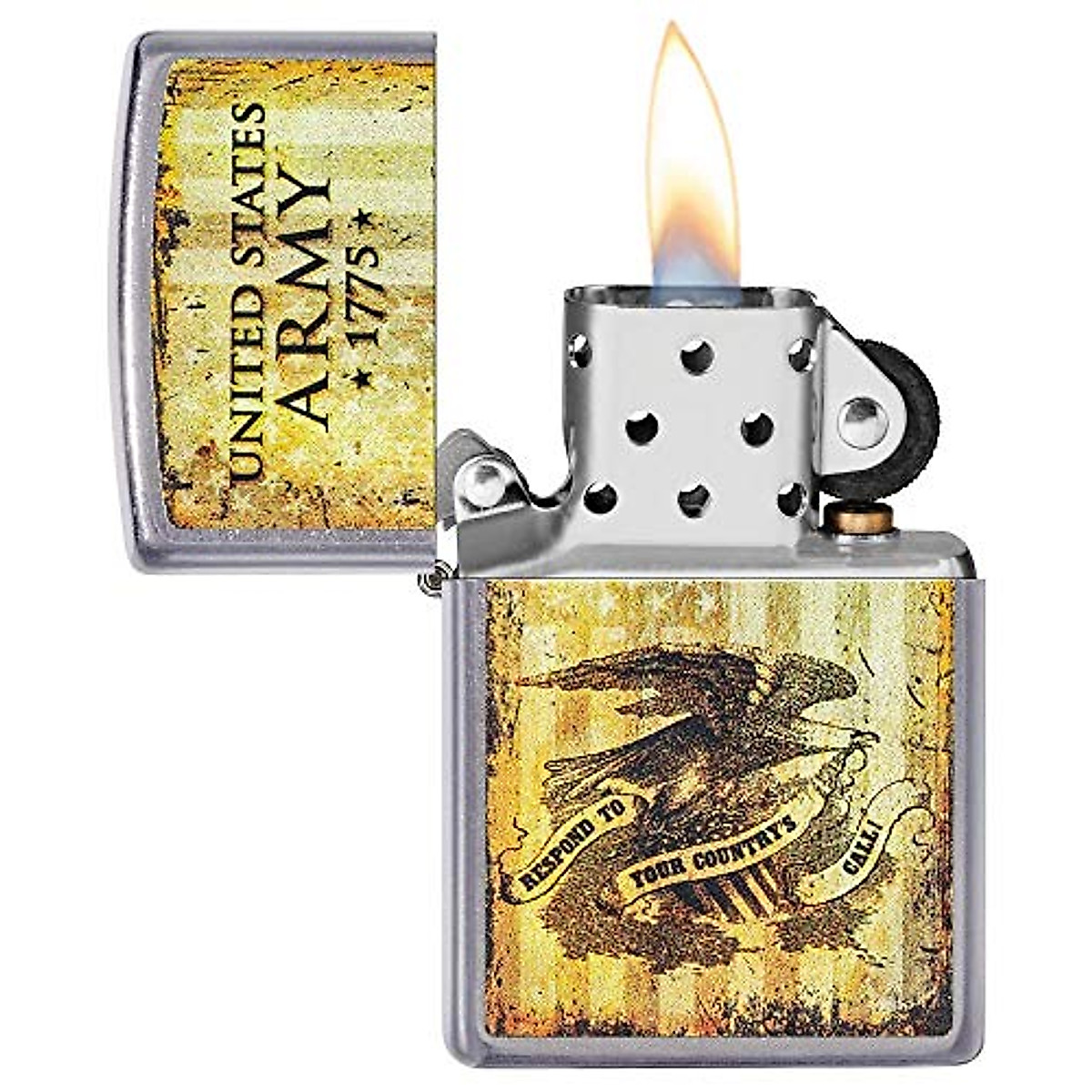 Zippo U.S. Army 1775 Street Chrome Pocket Lighter