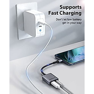 Stouchi USB C to 3.5mm Headphone and Charger Adapter, 2 in 1 USB C to Aux Audio Jack with 30W Fast Charging, Hi-Fi Dongle Compatible with iPhone 15, iPad, Pixel 7/6A/6, Samsung Galaxy S22 S21 Note 20