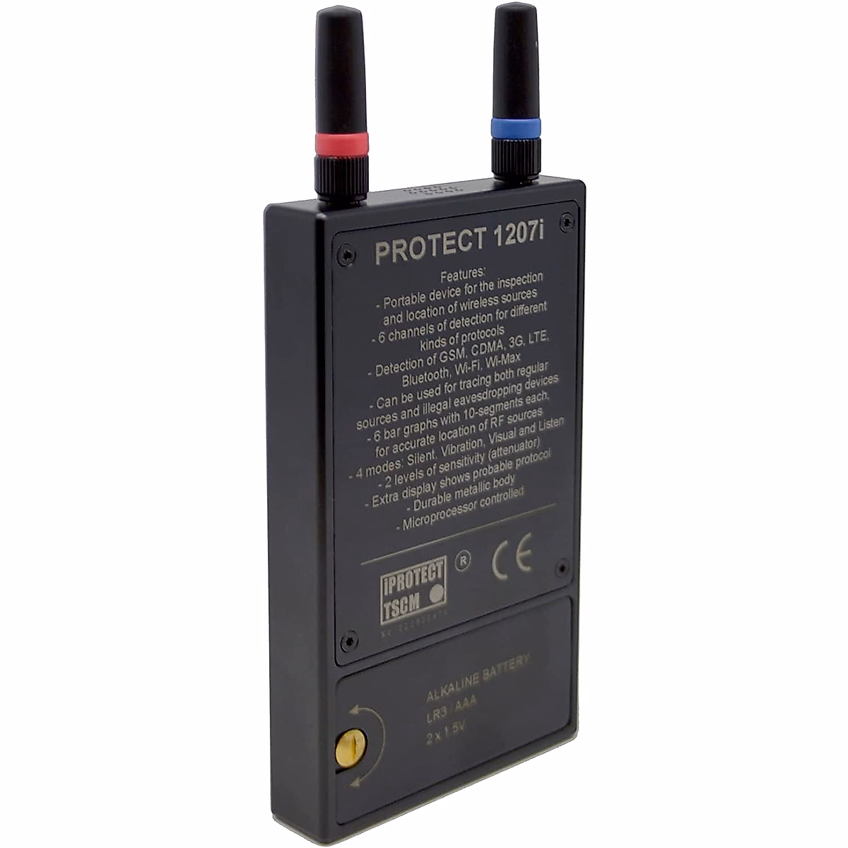 DefCon iProtect by DiscoverIt DD1207 Multi-Channel Signal Detector for Digital Wireless Protocols, Black