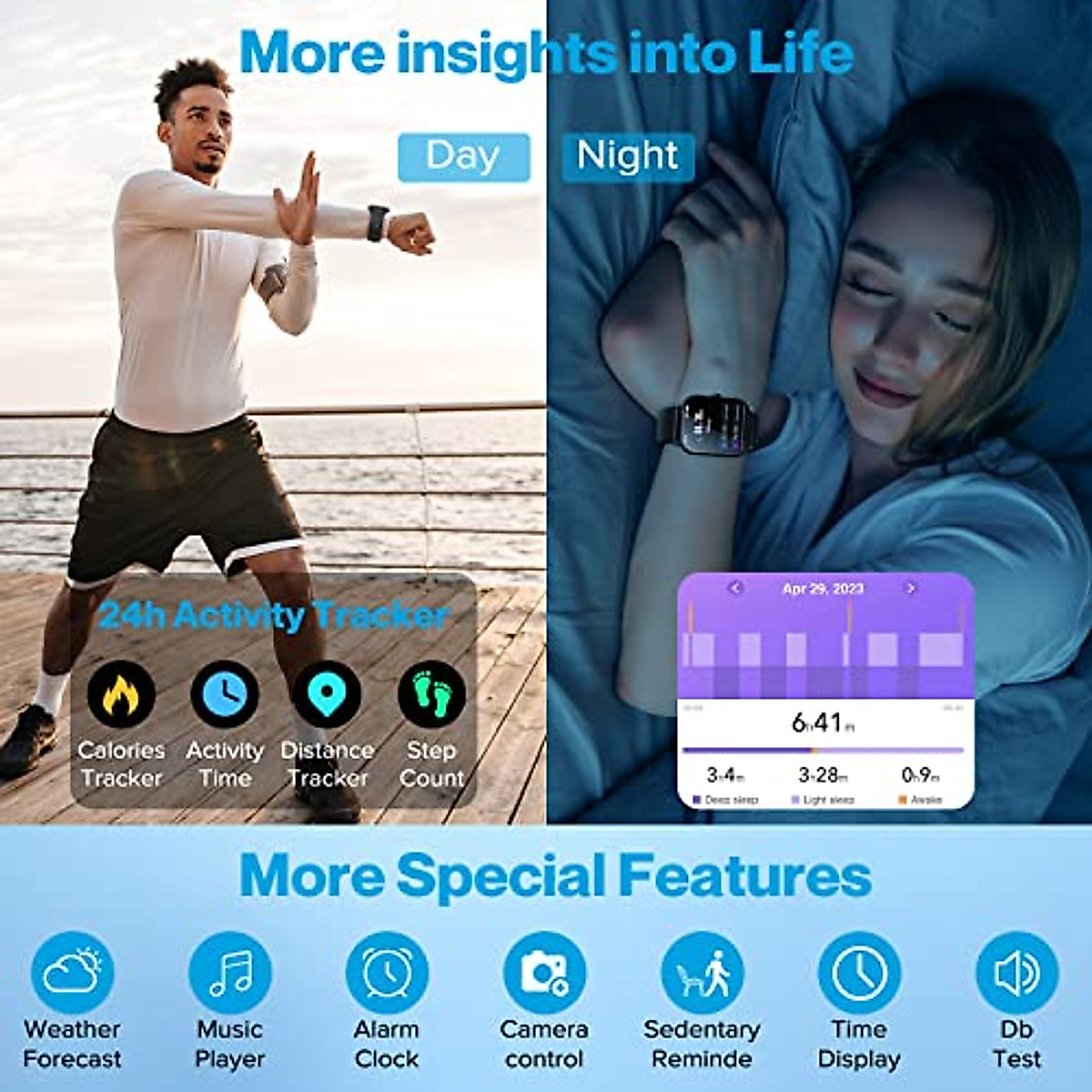 Aptkdoe Smart Watch, Fitness Tracker with Dail Calls Speaker, 1.85" TFT-Touch Screen IP68 Waterproof Smartwatch, 112 Sport Modes Activity Tracker with Heart Rate Monitor, Pedometer Watch for Women Men