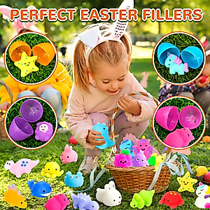 150 Pack Mochi Squishy Toys Kawaii Squishies Stress Relief Toys Pack for Kids Boys Girs Party Favors Bulk Easter Egg Fillers Easter Hunt Basket Pinata Stuffers