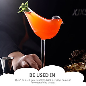 Angoily 4pcs Cocktail Glass Bird Glasses Drinking Bird Shaped Cocktail Wine Glass Champagne Coupe Glass Martini Goblet Cups Glassware for Home Bar Club Party