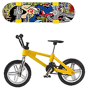 QKILL 17 in 1 Fingerboard Ramps Set Finger Toys with Ramp/Mini Finger Skateboards Finger Mini Bikes/Swing Board with Replacement Wheels and Tools (Gray Ramp Kit)