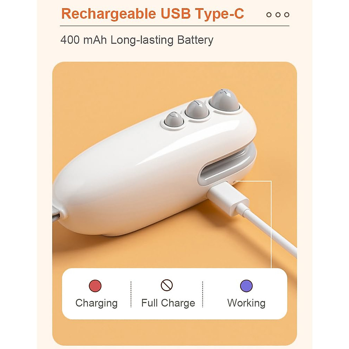 Mixblu Rechargeable Mini Bag Sealer, 2 in 1 Portable Snacks Heat Seal Machine with Cutter and Magnet for Plastic Mylar Bag