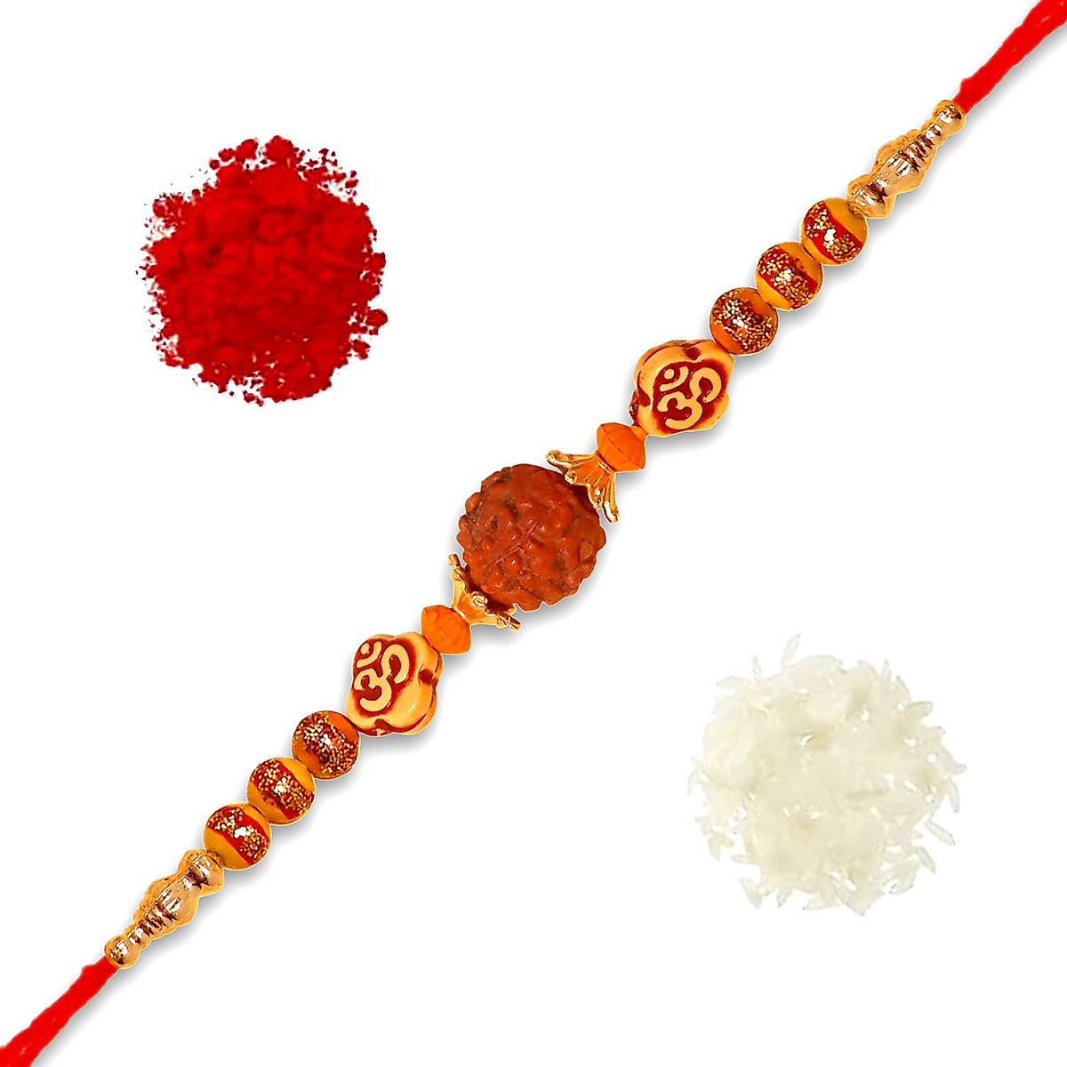 Indian Crafts Multicolor Rakhi Set of 4 PC Combo Dora Rakhi for Bhaiya & Bhabhi Cotton Thread Bracelets Rakhi Gifts for Brother