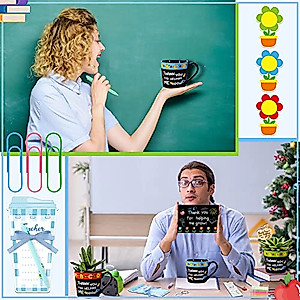 Newtay 24 Pcs Christmas Teacher Appreciation Gifts for Women Daycare Gifts for Christmas Thanks for Helping Me Grow Pot Teacher Notepad Sets Teacher Metal Bookmarks Thank You Gifts from Students