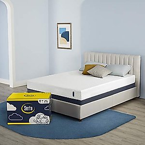 Serta - 7 inch Cooling Gel Memory Foam Mattress, Twin Size, Medium-Firm, Supportive, CertiPur-US Certified, 100-Night Trial - for Ewe, White