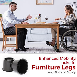 Utopia Bedding Bed Risers 3 Inch - 4 Pack - Round Furniture Risers with Top Anti-Slip Foam with Metal Plate & Bottom Rubber Pads - Bed Risers Heavy Duty for Sofa, Couch & Chair Lifts (Black)