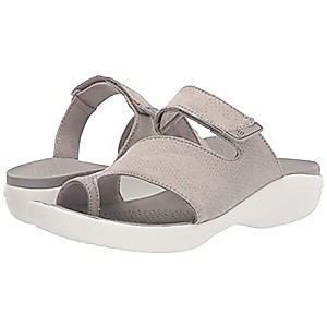 BZees Womens Carry On Slide Sandal Silver Smoke Camo Print 7.5 M