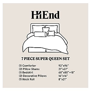 Paseo Road by HiEnd Accents | Sierra 7 Piece Comforter Set, Super Queen, Faux Suede Western Rustic Cabin Lodge Luxury Bedding Set, 1 Comforter, 1 Bedskirt, 2 Pillow Shams, 2 Accent Pillows, 1 Neckroll
