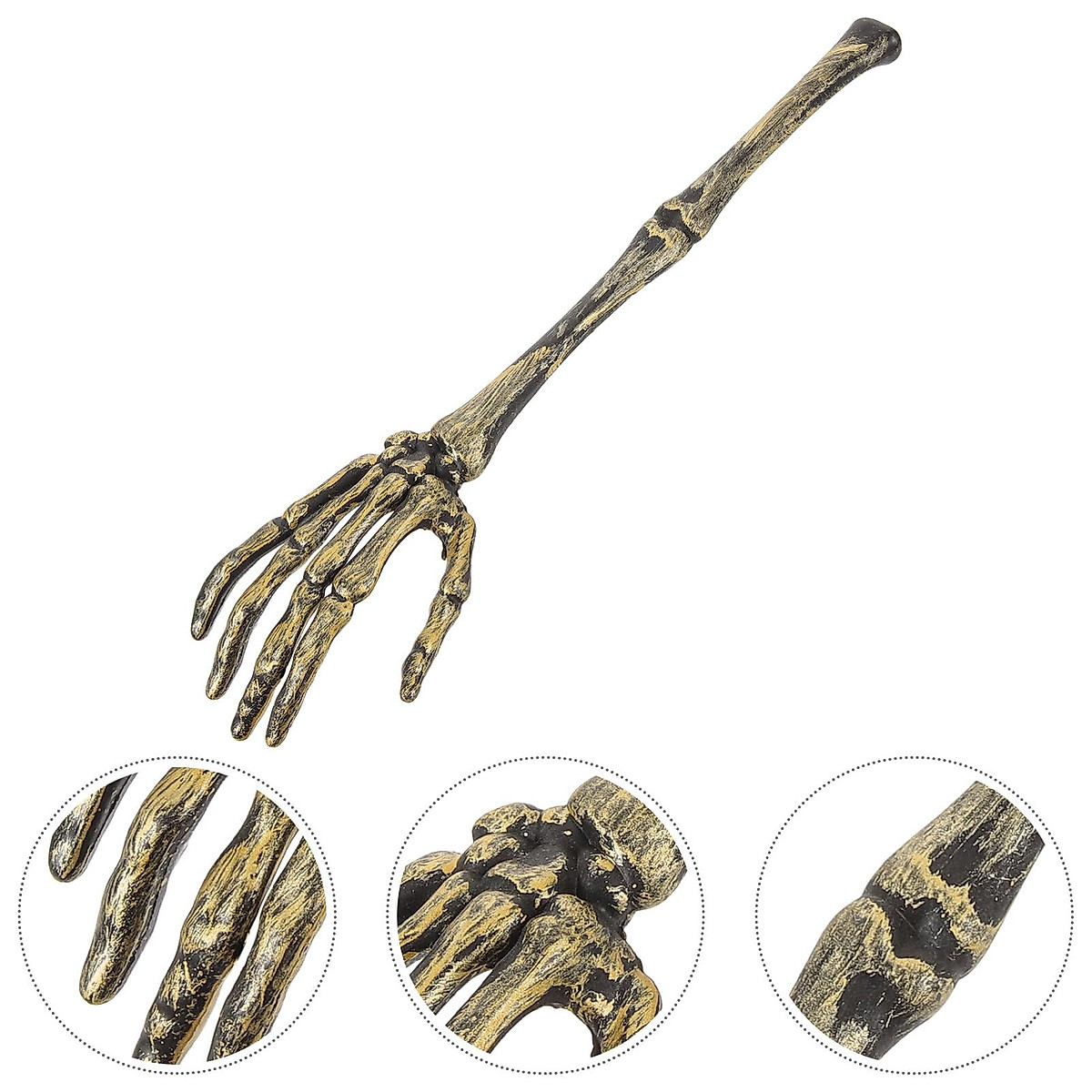 EXCEART Halloween Skeleton Hands Salad Tongs: 1 Pair Skull Salad Spoon Skeleton Arm Serving Forks Appetizer Kitchen Tableware for Haunted House Party Utensils