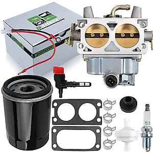 partszen 0K1588 RV Two-Barrel Generator Carburetor for 0F9035 0G4612 0K1588 + 90mm High Capacity Extended Duty Oil Filter 070185E for 0K06950SRV Generac