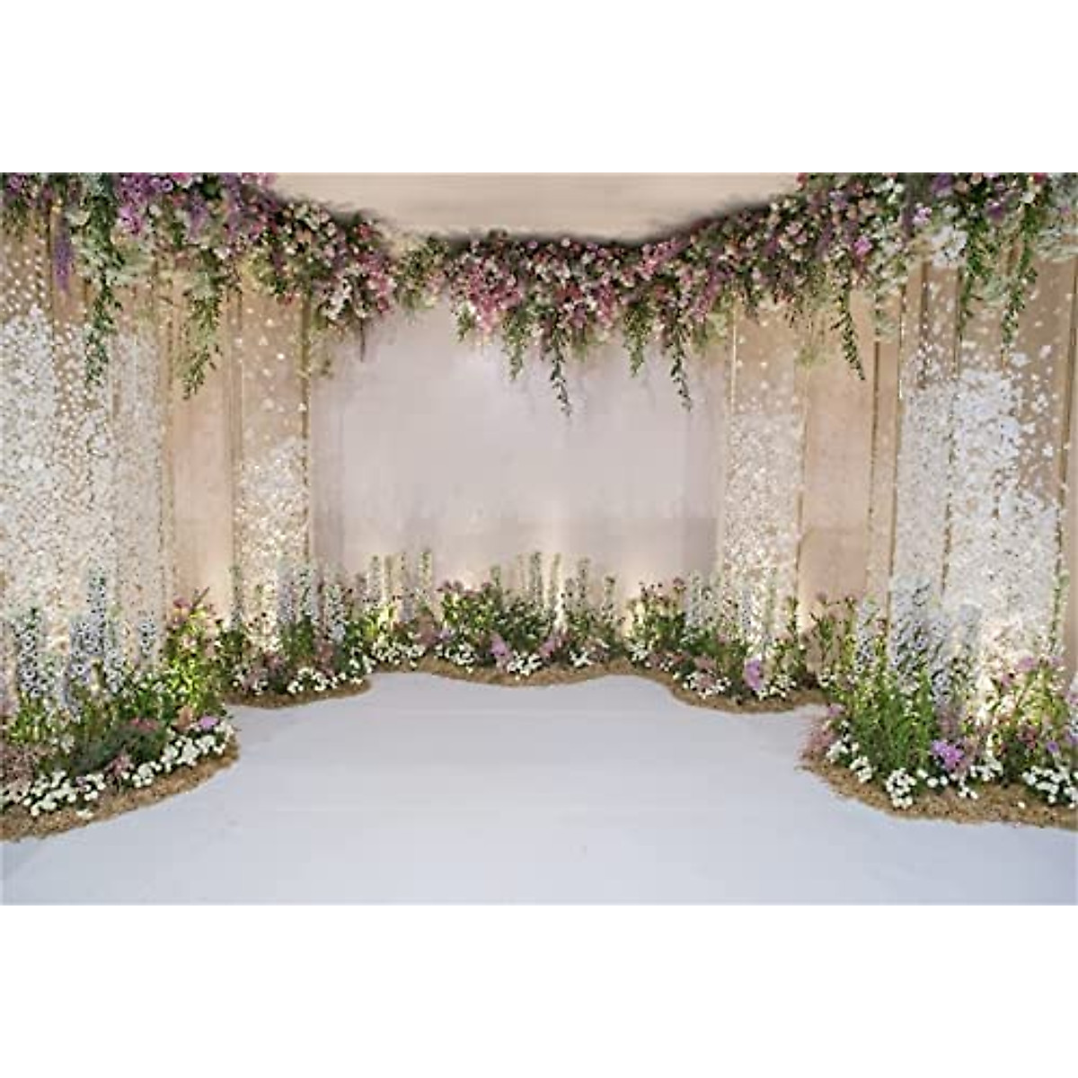 CSFOTO 10x7ft Wedding Backdrop for Cradle Ceremony Backdrop for Proposal Flowers Curtain Wedding Ceremony Banner Bridal Shower Background Mother's Day Backdrop Floral Marriage Backdrop