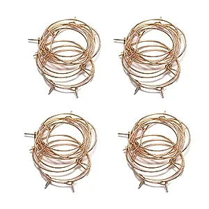 100pcs Champagne Wine Glasses Charm Rings, Bar Beverage Identifiers Glass Bottle Labeling Champagne Decor Wire Hoops Earring(25 mm,Rose Gold)