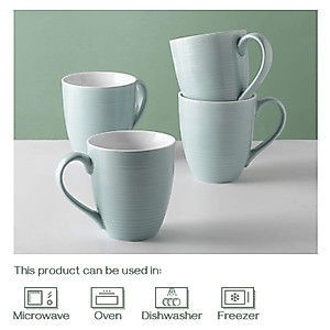 DOWAN 17 oz Large Coffee Mugs Set of 4 - Ceramic Coffee Mugs with Large Handle, Thanksgiving Christmas Coffee Cups Gift for Hot or Cold Drinks, Easy to Hold & Texture Design, White