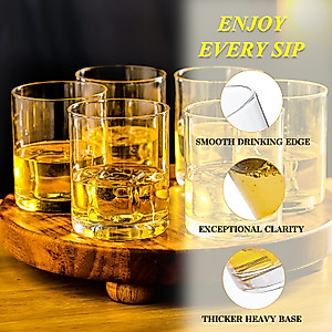 FAIRCRAFT Heat-Resistant Drinking Glasses Set of 6 Double Fashioned Glass Lowball Tumblers 13.5oz Made From Premium Borosilicate All Crystal-Clear Water Cups, Mixed Drinkware For Daily Use…