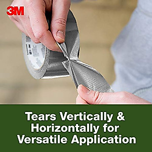 3M Basic Duct Tape, Silver Duct Tape for Temporary Repairs, 3M Duct Tape for Indoor Use, 1.88 Inches x 55 Yards, 3 Rolls