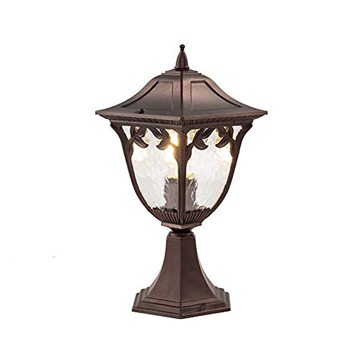 Lights Outdoor Waterproof Moistureproof Column Post Light Rustic European Outdoor Waterproof Post Pole Lamp Lawn Lantern Aluminum Glass IP65 Rainproof Patio Landscape Street Light Garden Villa Courtya