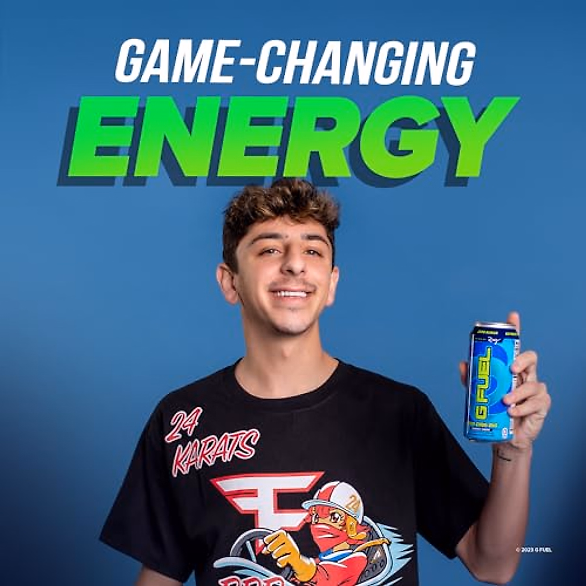 G Fuel Chug Rug Energy Drink, Sugar Free, Healthy Drinks, Zero Calorie, 300 mg Caffeine per Carbonated Can, Sour Blue Flavor, Focus Amino, Vitamin + Antioxidants Blend - 12 Pack