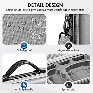 Tomat Mini 4 Pro Carrying Case, Portable Travel PU Leather Storage Shoulder Bag for DJI Mini 4 Pro Fly More Combo RC2 / RC-N2 Accessories Compatible with 3 Batteries