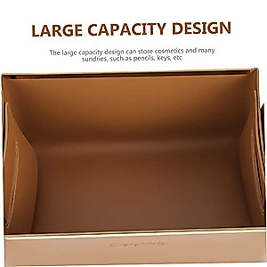 Cabilock 2pcs Leather Storage Basket Desk Containers Nightstand Decor Small Storage Container Foldable Storage Bins with Lids Snack Container Closet Storage Baskets Kitchen Storage Box