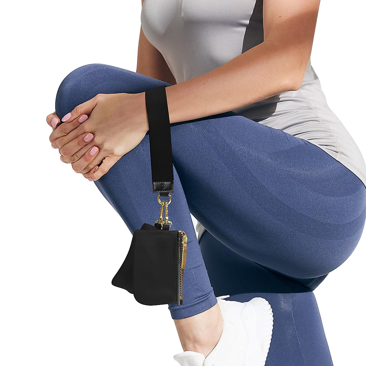 Keychain Wallet Mini Zip Around Wristlet Wallets for Women Detachable Dual Pouch Wristlet Portable Coin Purse Small Wallets