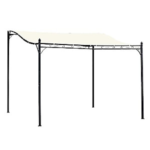 Outsunny 10' x 10' Steel Outdoor Pergola Gazebo Patio Canopy with Durable & Spacious Weather-Resistant Design, White