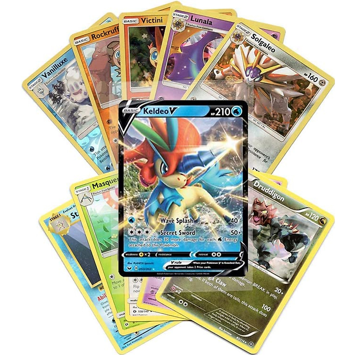 Pokémon Cards - 50 Card Assorted Lot with Guaranteed V Pokemon