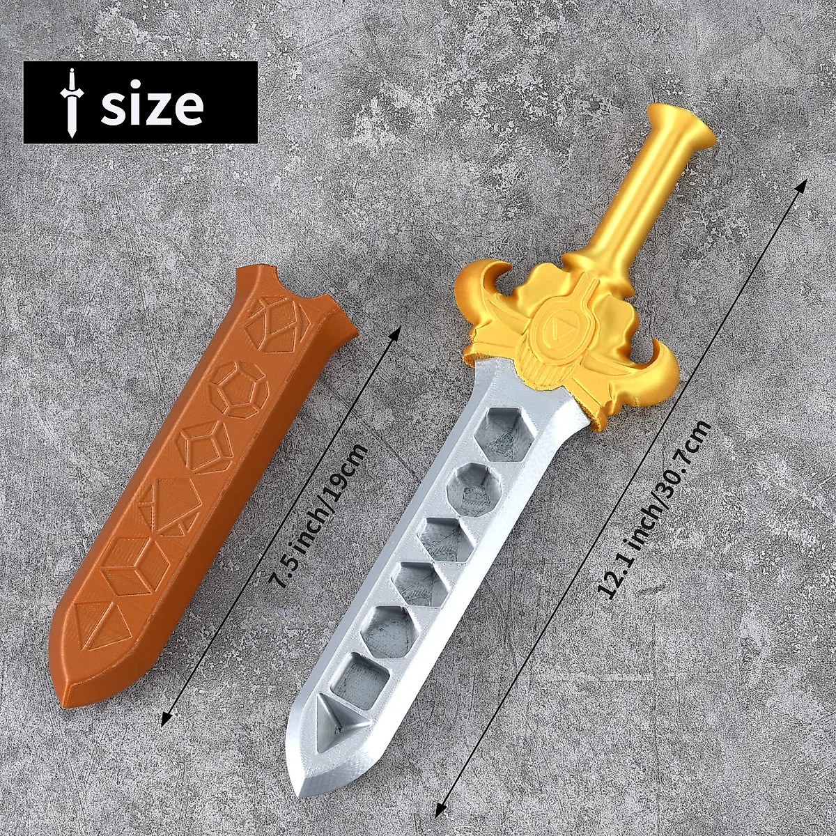 Dice Dagger with 7PCS D20 Dice Dungeons and Dragons Dice Set DND Dice Holder Polyhedral Dice Gift Sword D&D Dice Scabbard Dice Box Sword Dagger Polyhedral Dice Storage Dice D20 Brown