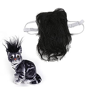 Hztyyier Dog Wigs Pet WigsDog Wig Pet Costume for Dogs and Cats for Halloween Christmas, Parties, Festivals(Black) Cat Supplies