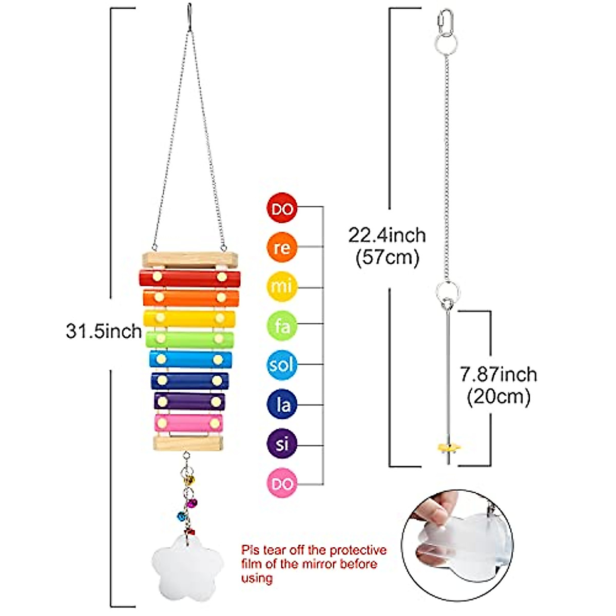 Woiworco 4 Packs Chicken Toys for Hens in Coop, Chicken Xylophone Toy with Mirror, Vegetable Hanging Feeder and Chicken Swing Toys Chicken Supplies Chicken Coop Accessories for Your Chicken Gift