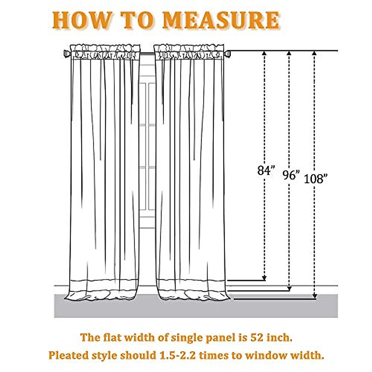 RYB HOME Velvet Curtains 84 inches - Super Soft Home Decor Room Darkening Curtains for Living Room, Thermal Insulated Velvet Drapes for Bedroom Theatre Decoration, W52 x L84 inch, Marigold, 2 Pcs