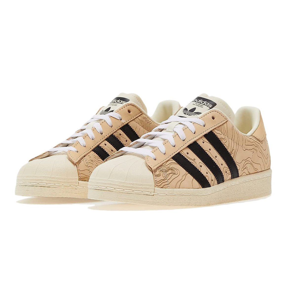 adidas Originals Mens Superstar 82 Classic Low Top Sneaker Shoe, Beige/Black/Core White, 9