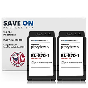 Save On Postage Ink Compatible SL-870-1 Red Ink Cartridge for New SendPro Mailstation (CSD1) Compatible (2)