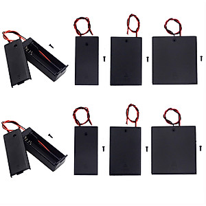(Pack of 8)AA Battery Holder with Switch and Cover: 2PC Single AA Battery Holder with Cover, 2PC 2 AA Battery Holder with Switch, 2PC 3 AA Battery Holder, 2PC 4 AA Battery Holder with Leads and Wires