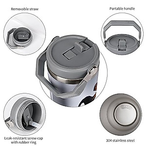 30oz Stainless Steel Insulated Tumbler with Flip Lid & Straw, Leakproof Travel Mug for Car, I Love Penguins Double Wall Vacuum Thermal Coffee Cup with Handle, Spill-Proof Design for Hot/Cold Drinks