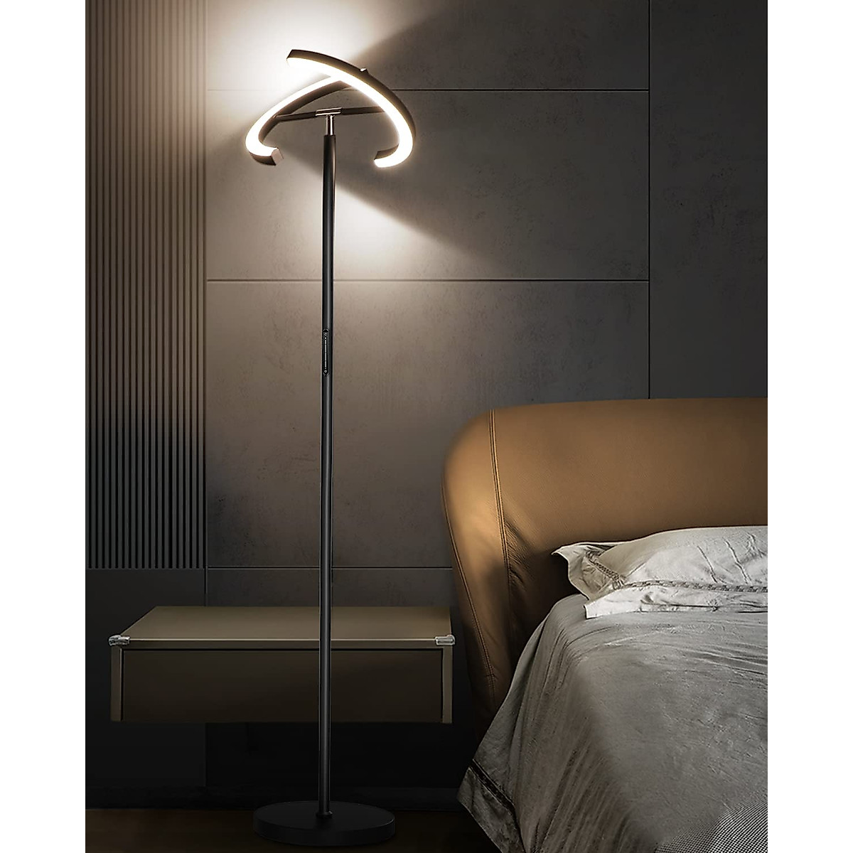 SIBRILLE 20W Modern Floor Lamps for Living Room + 36W LED Tree Floor Lamp with Remote Control
