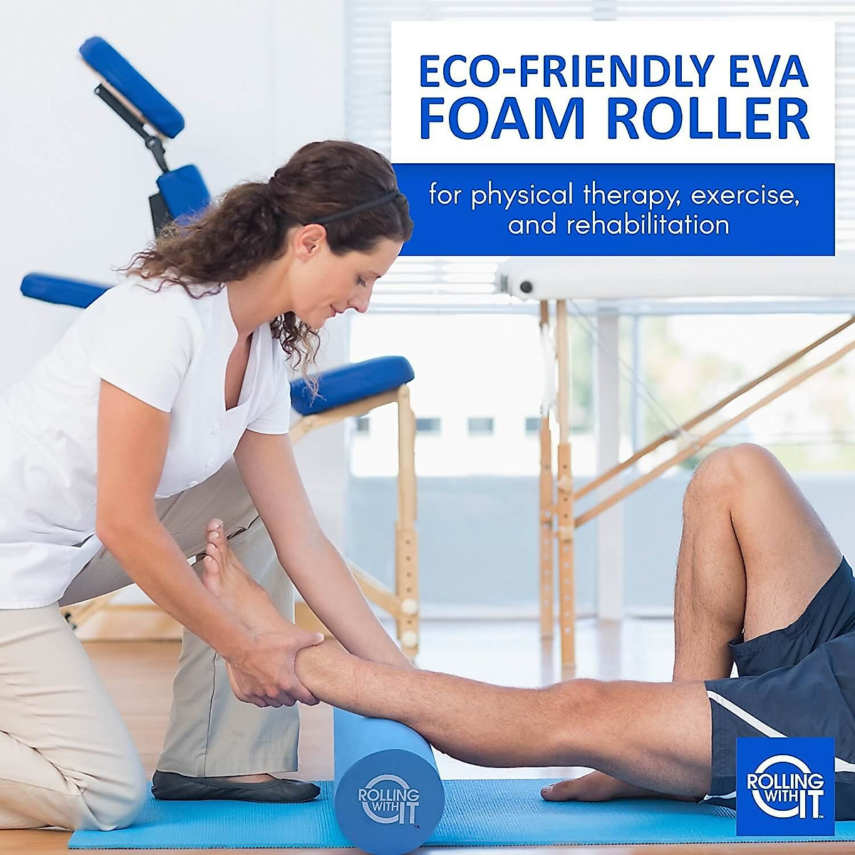Rolling With It Foam Roller with High Density for Physical Therapy, Muscle Roller for Exercise and Muscle Recovery, Eco-Friendly Back Roller, Firm and Smooth Surface Massage Roller, Size: 18 inches