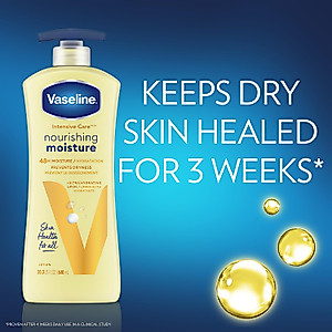 Vaseline Intensive Care Essential Healing Body Lotion, 20.3 oz, Bundled with Petroleum Jelly Original, 7.5oz, and All-Over Body Balm Stick, 1.4 oz - Pack of 3, Moisturizing Skin Care