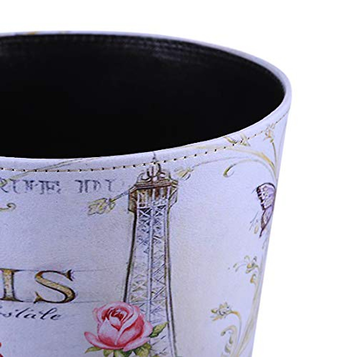 Lingxuinfo Scakbyer Waste Paper Bin, European British Style Tower Pattern Trash Can Wastebasket Garbage Can Without Lid Waste Bin for Kitchen Bathroom Bedroom (Tower Red Flower)