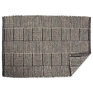 DII Contemporary Square Recycled Yarn Rug, Gray Checker, 2x3'