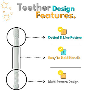 Soft Hallow Silicone Teething Tubes for Babies, (4 Pack) Baby Teether Tubes Includes Cleaning Brush, Soothing Teether & Flexible Teething Stick Toy for Infants & Toddlers, 100% Safe for Girls & Boys