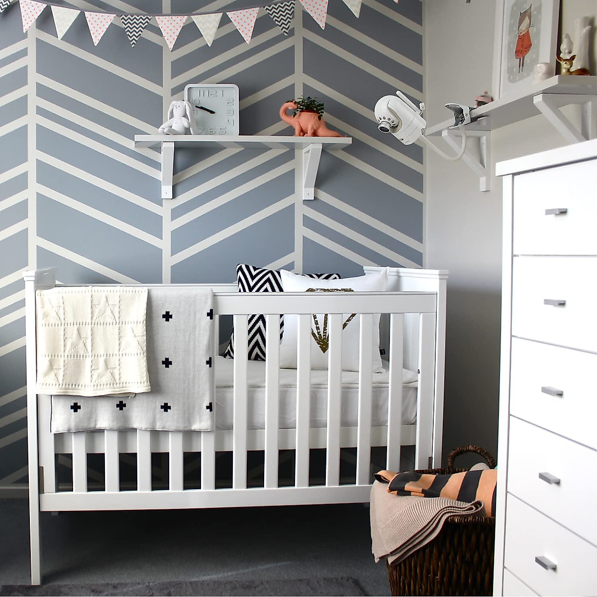 iTODOS Flexible Clip Clamp Mount for Infant Optics DXR-8 and DXR-8 Pro Baby Monitor, 8inches Flexible Long Gooseneck Arm, Attach Your Baby Camera Wherever You Like Without Any Tools