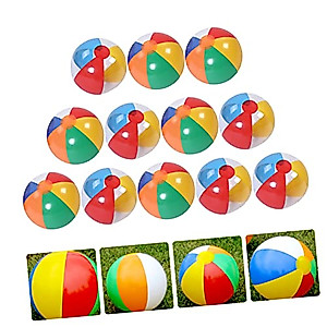 ibasenice 24 Pcs Inflatable Ball Outdoor Toy Outside Summer Toys Kids Beach Toys Blowing Pool Ball Colored Rainbow Beach Balls Outside Toys Water Balloons Water Ball Toy PVC Play Ball PVC