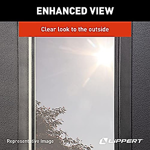 Lippert Components 806621 Thin Shade Complete Window Kit for RV Entry Doors, Black